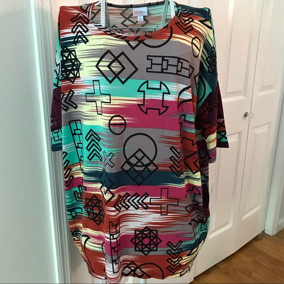 LuLaRoe | Tops | Colorful Striped Irma Tunic W Symbols By Lularoe ...